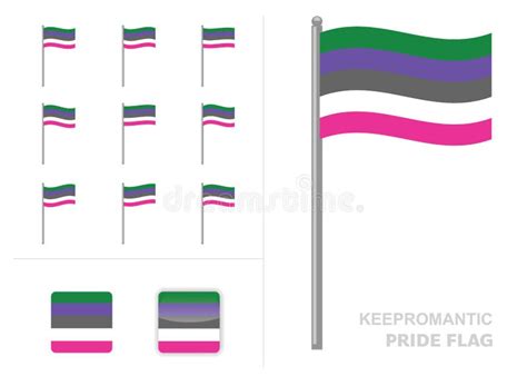 Men Love Pride Flag Waving Animation App Icon Vector Stock