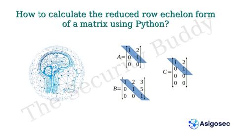 How To Calculate The Reduced Row Echelon Form Of A Matrix Using Python