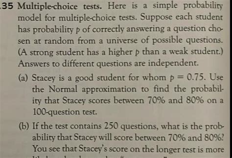 Answered 35 Multiple Choice Tests Here Is A Simple Probability Model