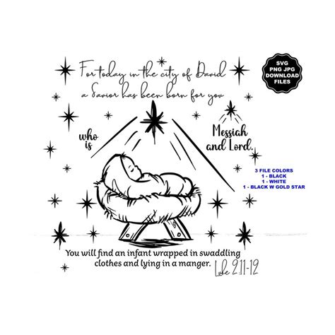 Jesus Manger Svg Today In The City Of David A Savior Has Bee Inspire Uplift