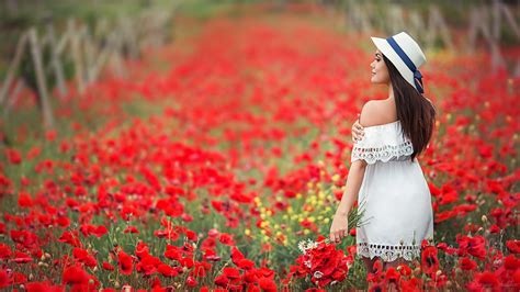 Wallpaper Sergey Shatskov Women Outdoors Flowers Long Hair Model