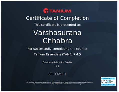Varsha Surana Chhabra On Linkedin Tanium Essentials Certificate Of