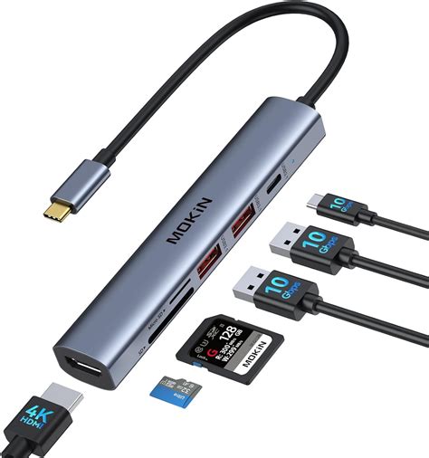 Usb C Hub Multiport Adapter 6 In 1 Usb C To Hdmi Adapter Macbook Pro Multiport