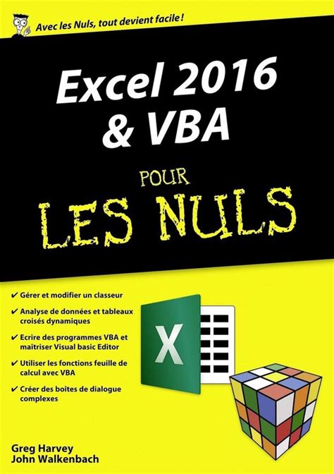 Mégapoche Pour Les Nuls Excel 2016 Et Vba Pour Les Nuls Mégapoche Ebook Greg
