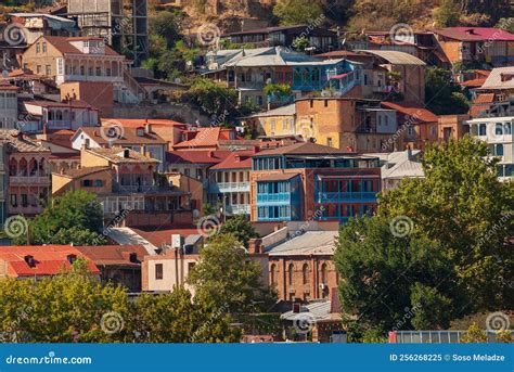 Georgia Tbilisi September 17 2022 Houses With Balconies In The