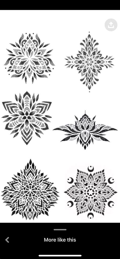 Intricate Black And White Mandala Tattoo Designs