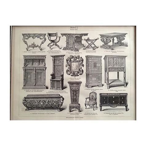 Antique Furniture Engraving 1894