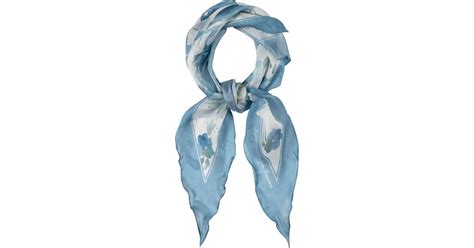 Ralph Lauren Watercolor Floral Silk Scarf In Blue Lyst