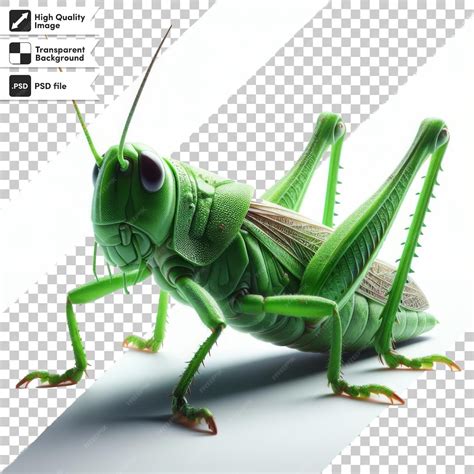 A Green Grasshopper With A Picture Of A Grasshopper On Its Back Premium Ai Generated Psd