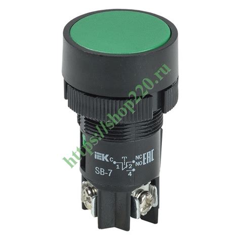 Кнопка SB-7 Пуск зеленая 1НО+1НЗ d22мм/240В ИЭК BBT40-SB7-K06 купить по ...