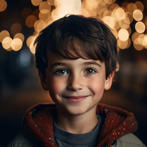 Premium Ai Image A Young Boy With A Jacket On Smiling