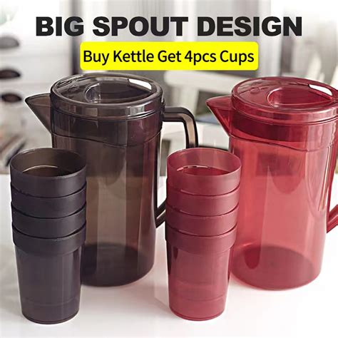 1500ml Pitcher With 4 Cups Large High Quality Fiberglass Pitcher With