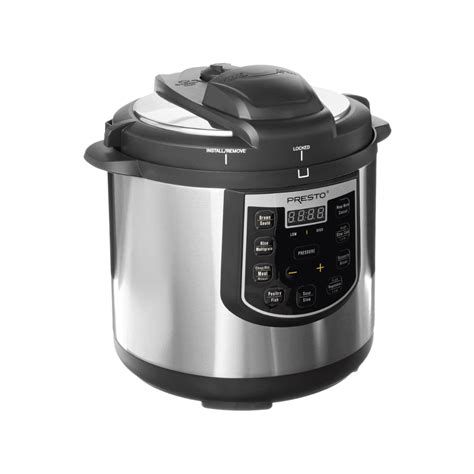 Presto 02141 6 Quart Electric Pressure Cooker Black Silver Stainless
