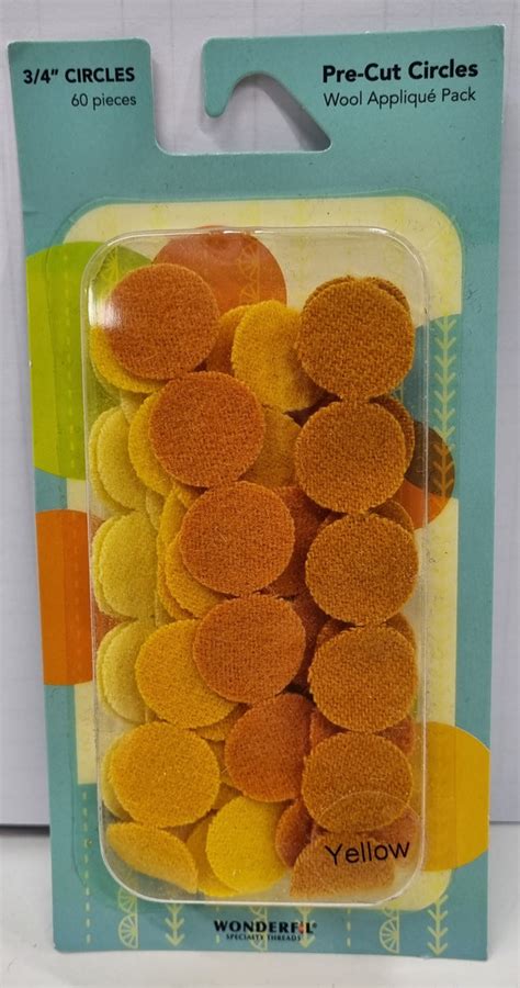 Pre Cut Wool Circle Yellow 34 Sue Spargo Aroha Quilts