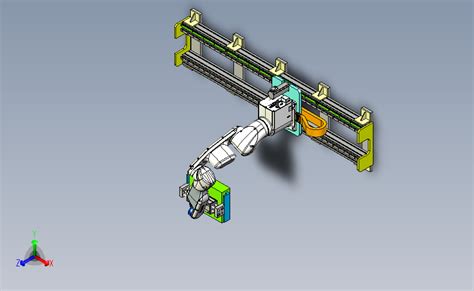 带滑动线性轨道的机械臂step模型图纸下载 懒石网