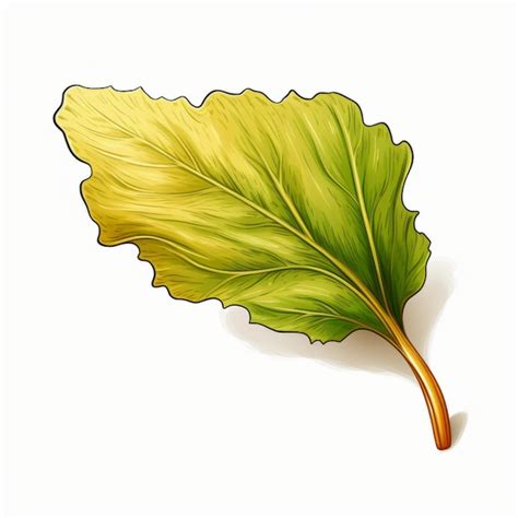 Premium Ai Image Cartoon Butternut Squash Leaf Drawing In Yellow And Green