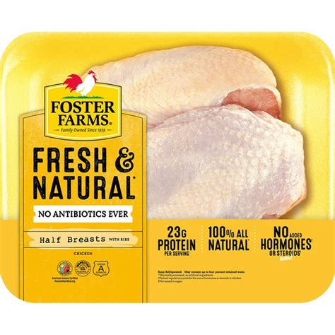 Foster Farms Fresh And Natural Half Chicken Breasts 1 Each Delivery Or