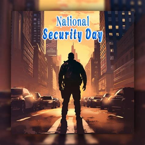 Día De La Seguridad Nacional Guardia De Seguridad Masculino Con