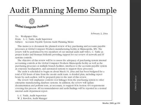 Audit Planning Memo Sample Master Of Template Document
