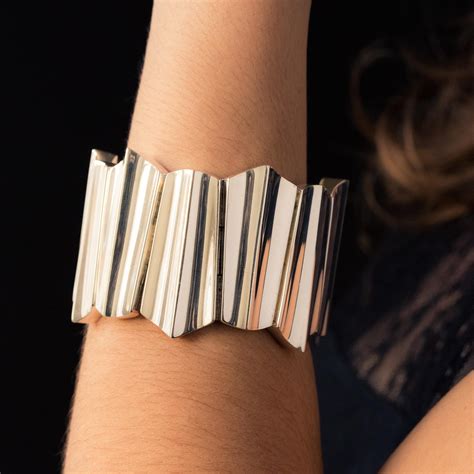 Modernist Silver Designer Cuff Bracelet For Sale At 1stdibs Designer