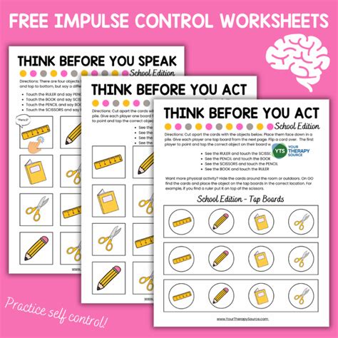 Impulse Control Free Printable Behavior Worksheets Printable Worksheets