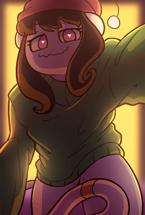 Rule 34 Alien Antennae Beanie Bed Blush Brown Freckles Front View