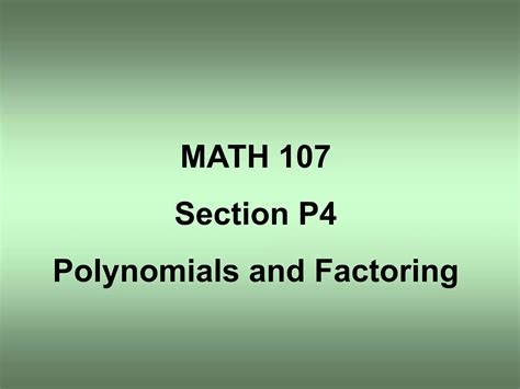 Lesson 2 Factoring And Rational Expressions Ppt