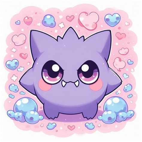 Cute Gengar Drawing Pokemon Gengar Cute Purple Pokemon Drawing