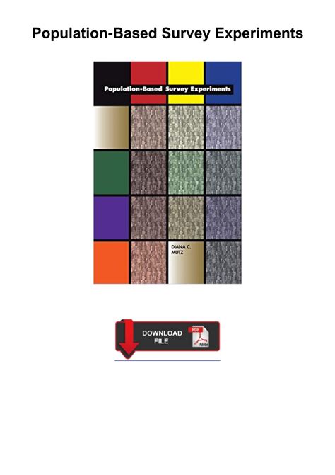 Download ⚡️pdf ️ Population Based Survey Experiments