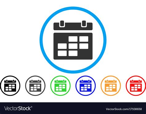 Calendar Rounded Icon Royalty Free Vector Image