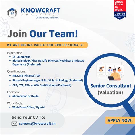 Careers Valuation Knowcraft Analytics Knowcraft Analytics
