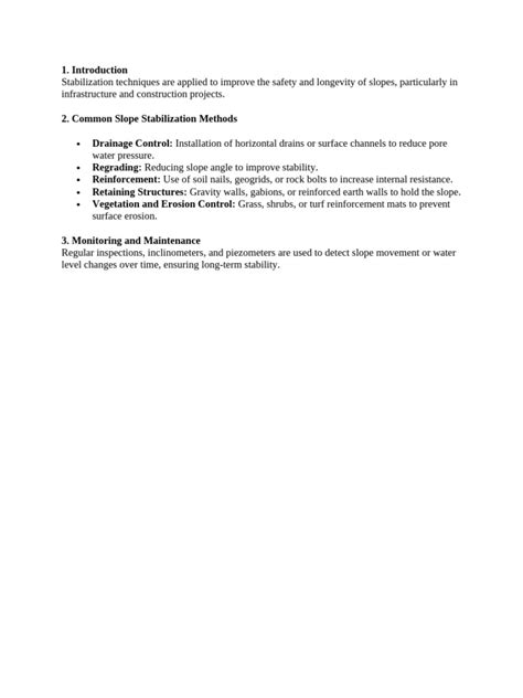 Slope Stabilization Techniques Pdf