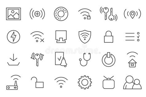 Wifi Router Line Icons Set Collection Of Vector Symbols In Trendy Flat