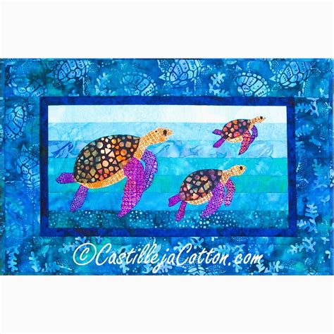 Sea Turtle Quilt Pattern Ocean Digital Pdf Download~ Turtles Waves