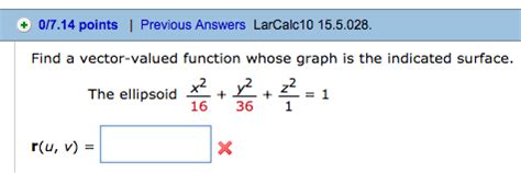 Solved Find A Vector Valued Function Whose Graph Is The I Chegg