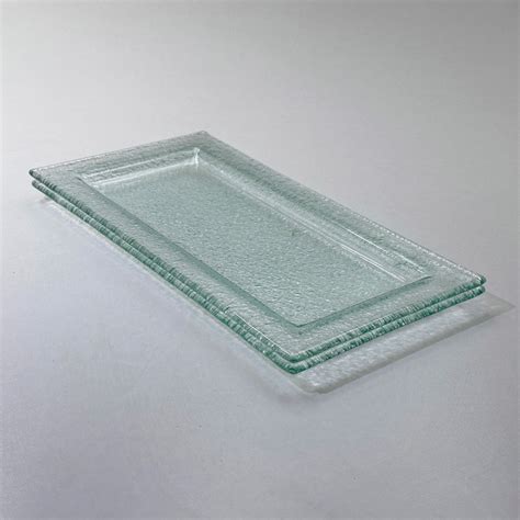 Fused Glass Plate Set Of 2 Rectangle Glass Tray Handmade Glass Tray