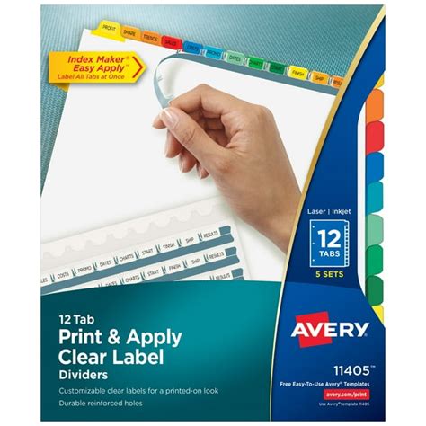 Avery 12 Tab Template