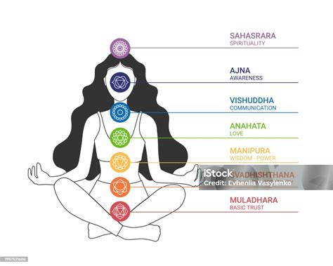 The Seven Chakra System Of The Human Body Stock Illustration Download