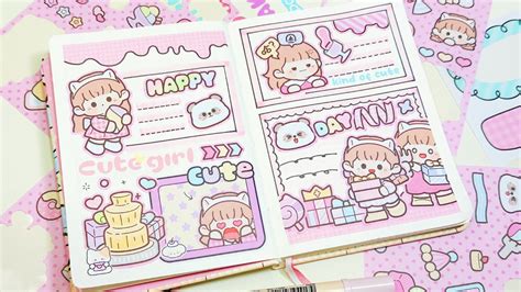 Stickers Journaling 🩷🩷cute Kawaii Sticker🌈 Immersive Asmr Bullet