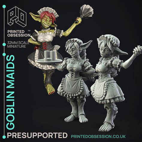 Goblin Maid 3d Printable Ttrpg Presupported 32mm Scale 3d Model