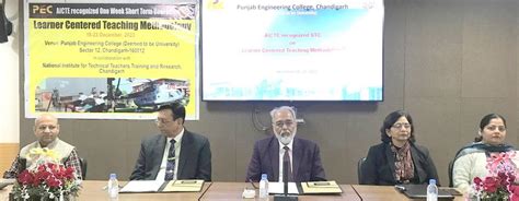 Pec Is Organizing One Week Stc On ‘learner Centered Teaching Methodology Punjab Engineering