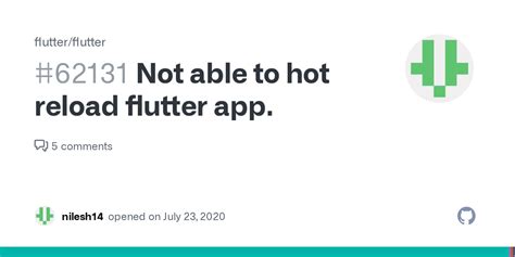 Not Able To Hot Reload Flutter App Issue 62131 Flutter Flutter GitHub