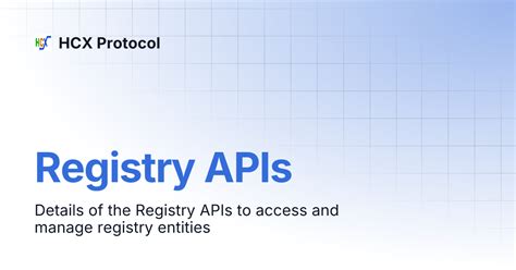 Registry Apis Hcx Protocol