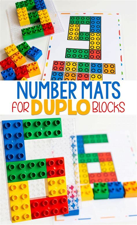 Free Printable Counting Mats For Lego Duplo Blocks Kindergarten Math