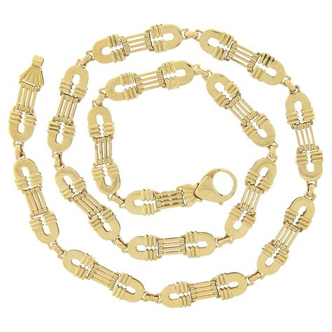 Fancy Handmade Italian 14k Gold 235 Polished Flexible Link Chain