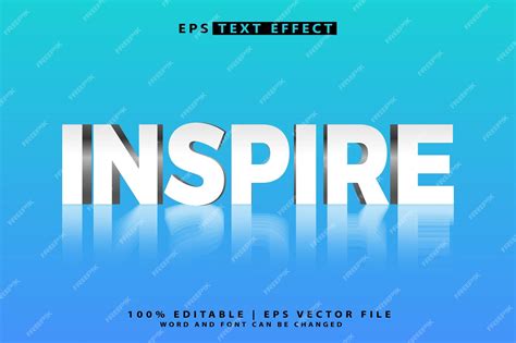 Premium Vector Inspire 3d Editable Vector Eps Text Effect Design