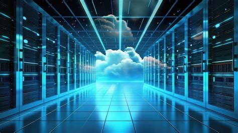 Premium Photo Infrastructure Cloud Tech Background