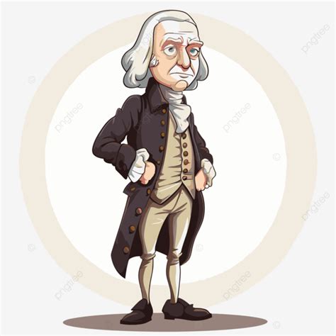 Founding Father Vector Sticker Clipart Cartoon Of Benjamin Franklin In