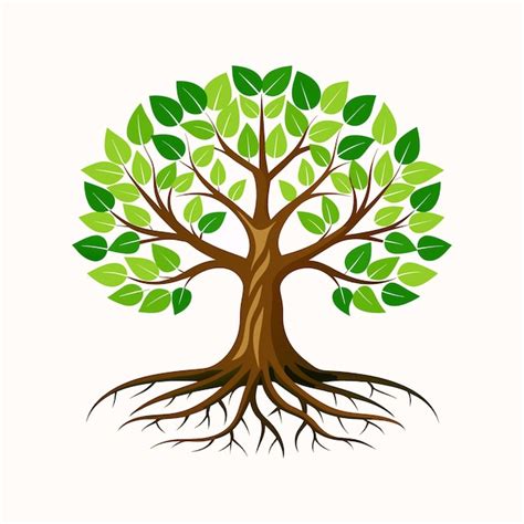 Premium Vector Tree With Roots Vector Illustration