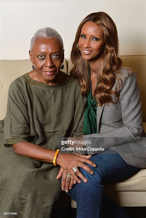 Models Bethann Hardison And Iman Pose For A Picture On September 12